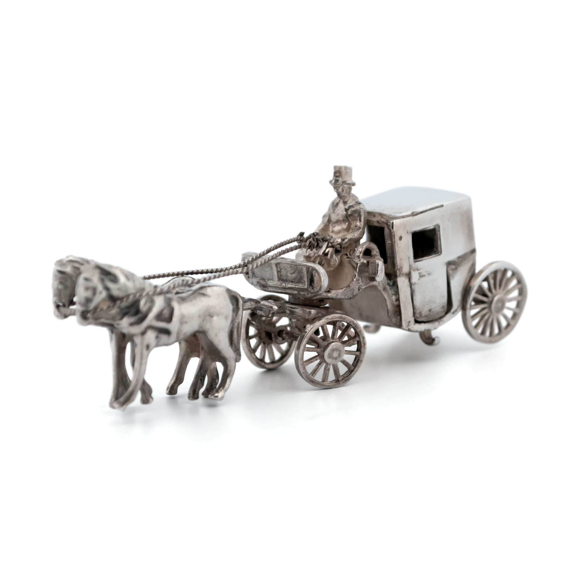 Silver "Horse Drawn Carriage" Miniature 10983-2814 - Binenbaum Antiques ...