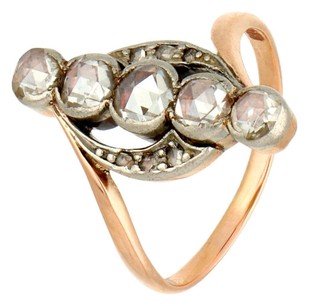 Diamond 14k Platinum Crossover Ring 16249-8773 - Binenbaum Antiques ...