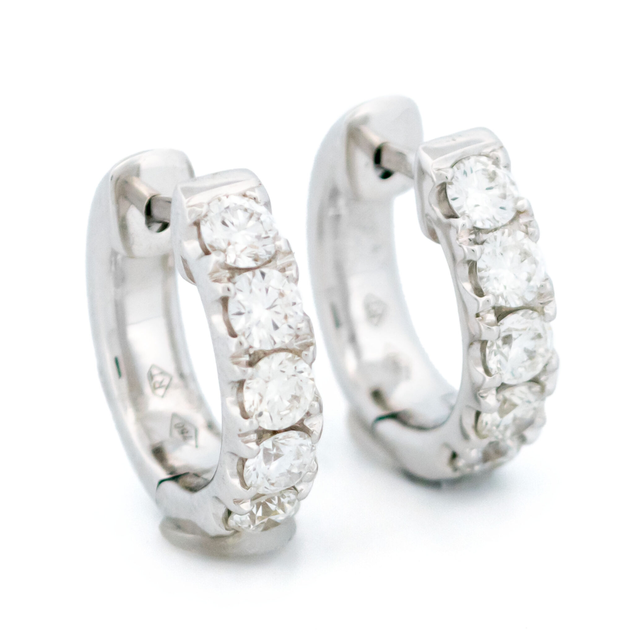 Diamond 18k Creole Earrings 16204-8747 - Binenbaum Antiques & Jewelry