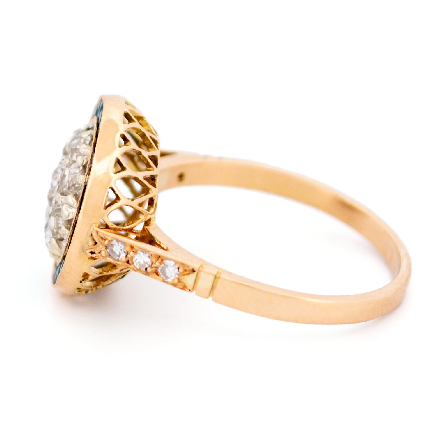 Diamond Sapphire 18k "Cluster-Halo" Ring 16987-7120 - Binenbaum ...